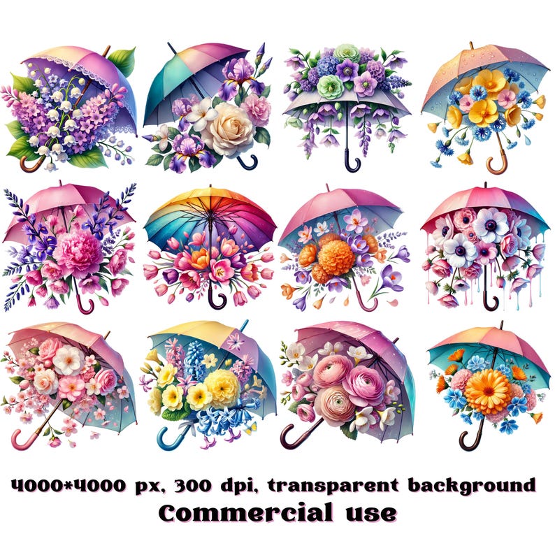 Spring Clipart Spring Floral Clipart Floral Umbrella Png Hello Spring ...