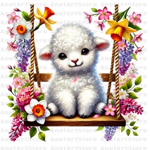 Spring Clipart Cute Sheep Clipart Spring Sheep Png Cute Spring Lamb ...