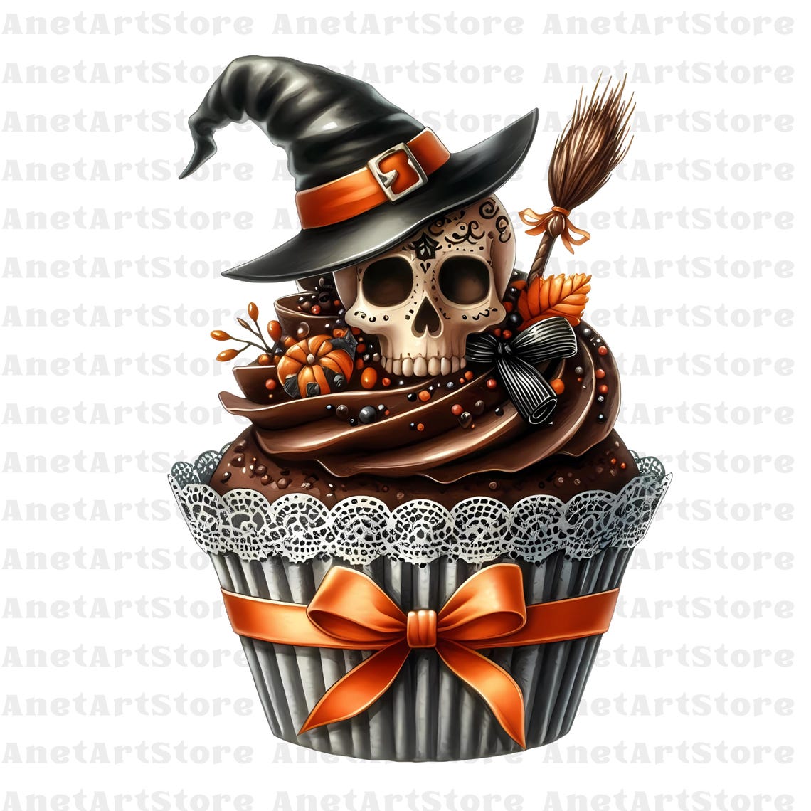 Cupcake Clipart, Halloween Cupcake Png, Spooky Clipart, Bakery Clipart ...