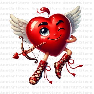 Heart Clipart Funny Valentine Clipart Valentine's Day Illustration ...