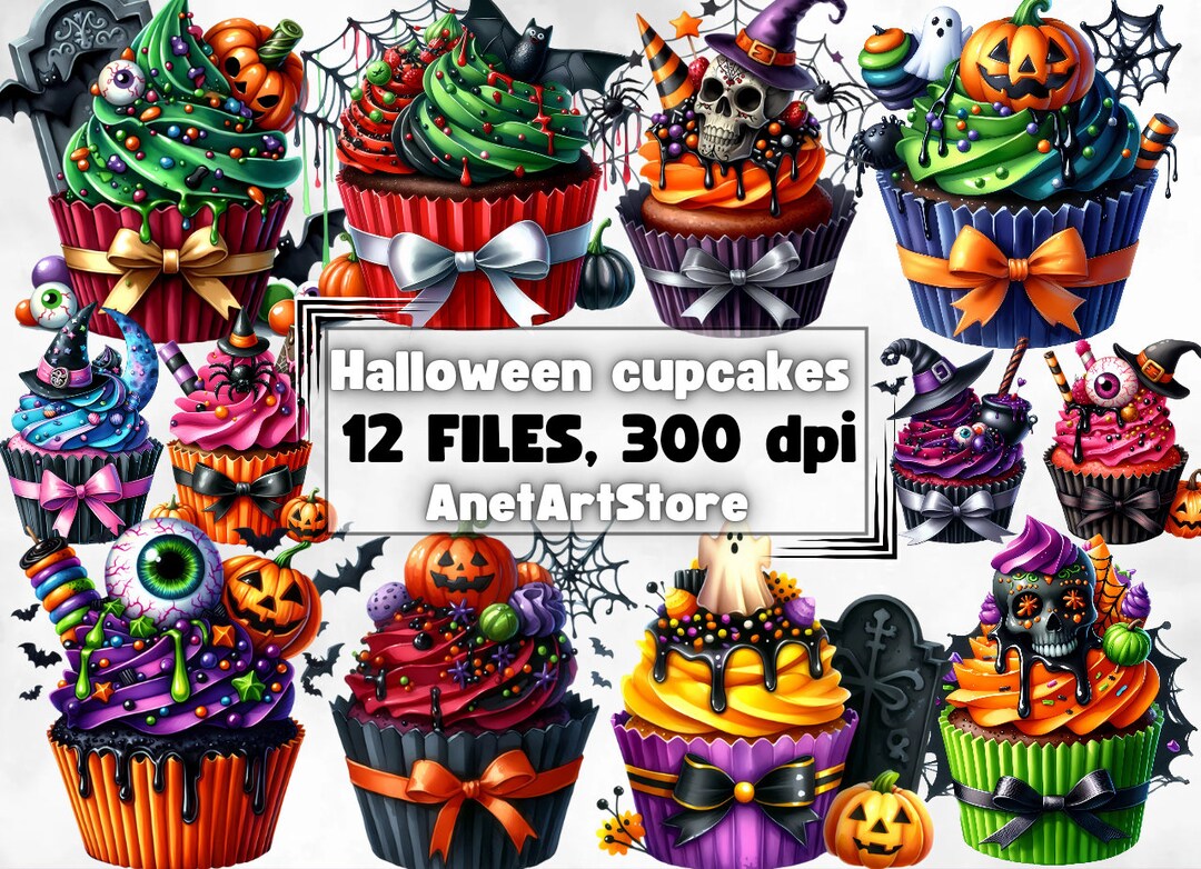 Cupcake Clipart, Halloween Cupcake Png, Spooky Clipart, Bakery Clipart ...