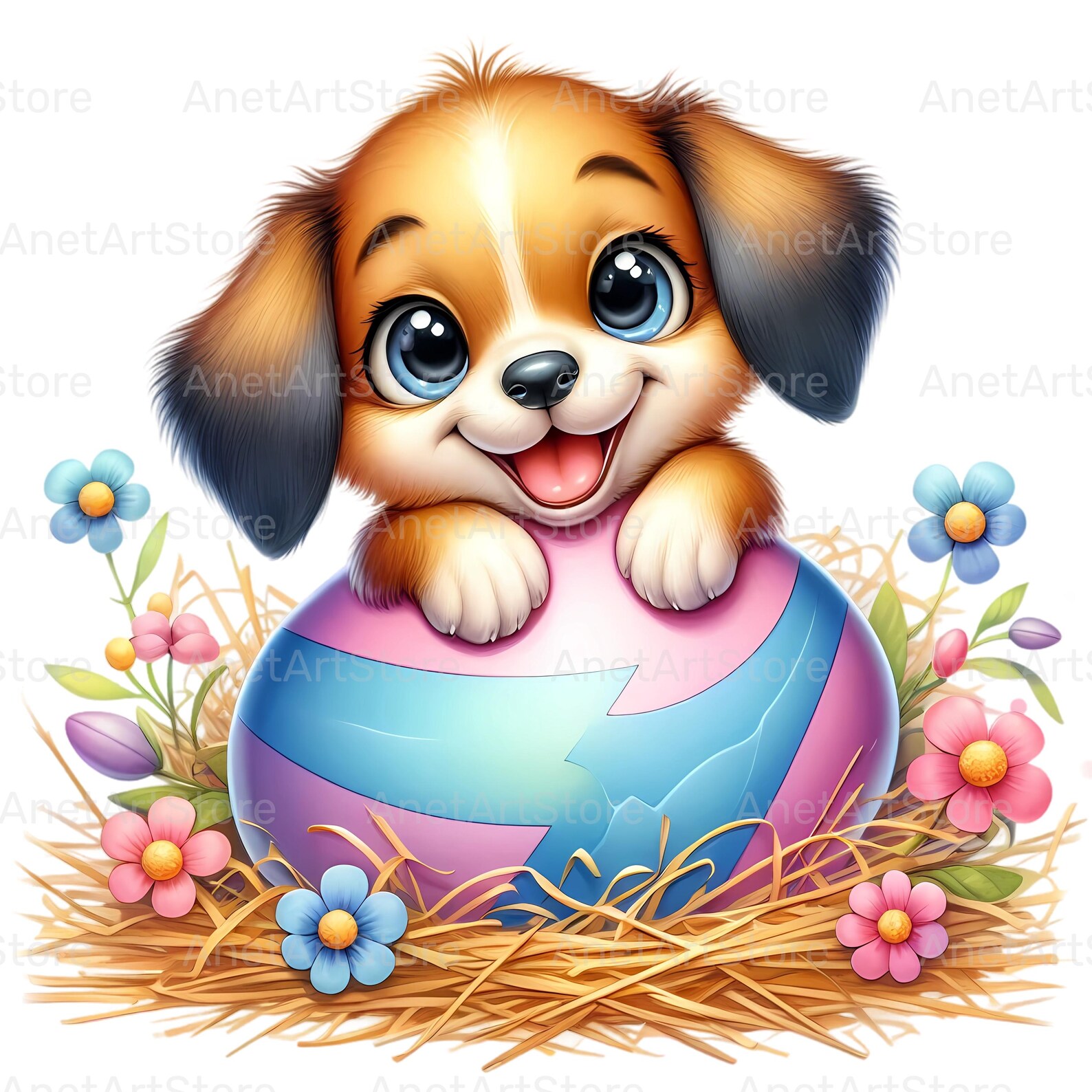 Funny Easter Animals Clipart Easter Clipart Farmhouse Illustration ...