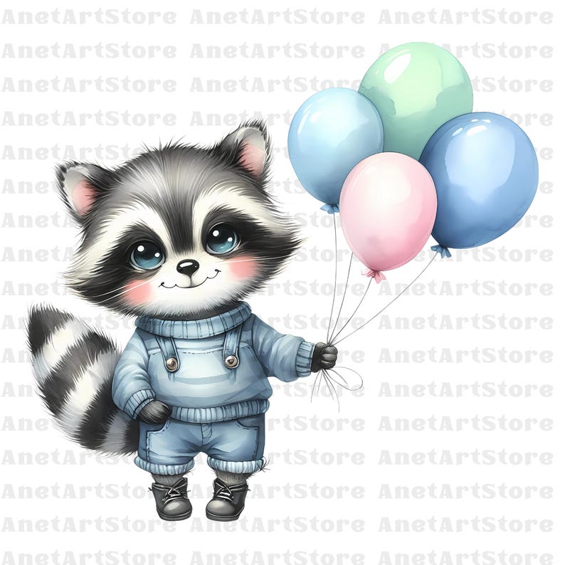 Raccoon Clipart, Cute Baby Raccoon Png, Little Raccoon Clip Art, Baby ...