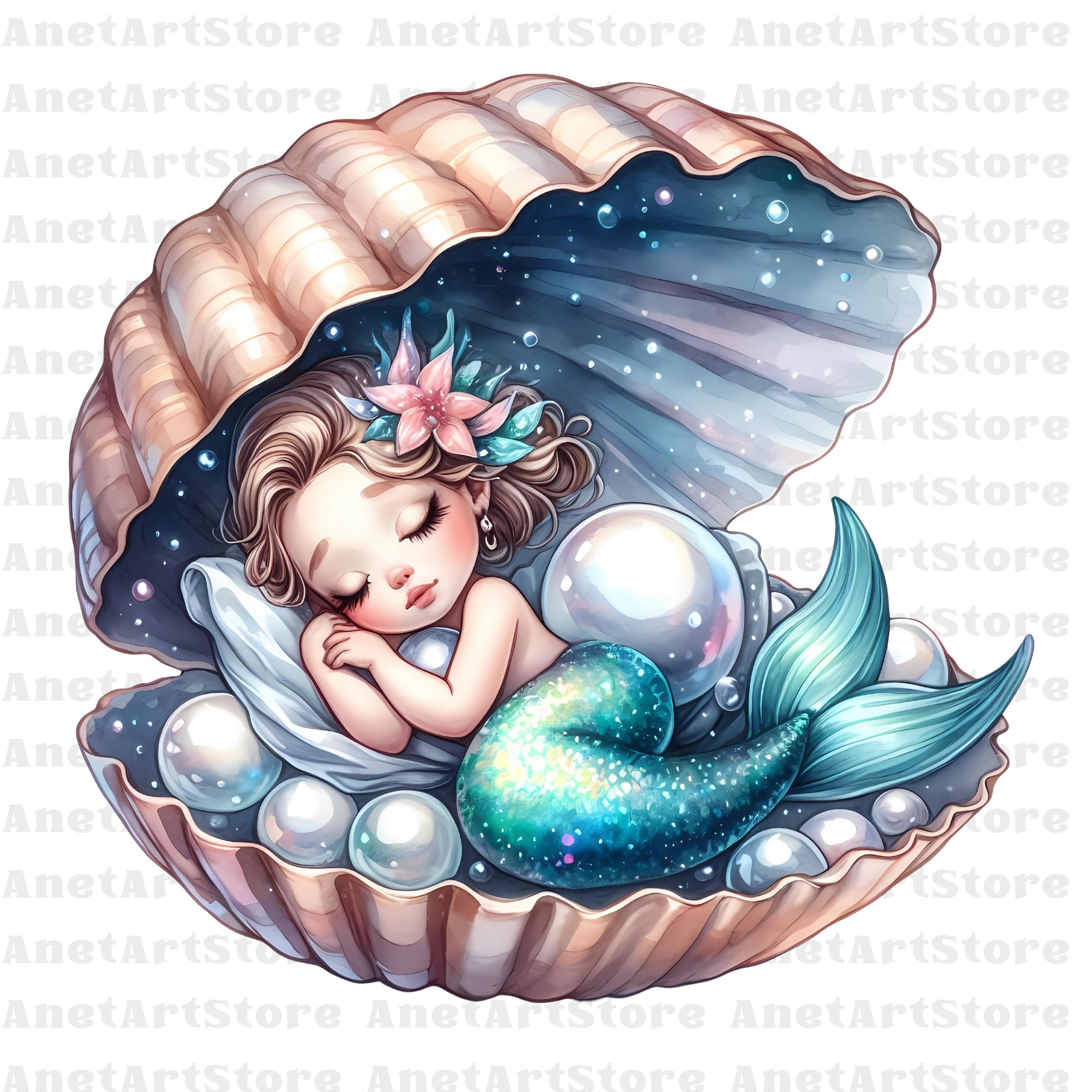 Mermaid PNG, Sleeping Mermaid Clipart, Sea PNG, Sublimation Design ...