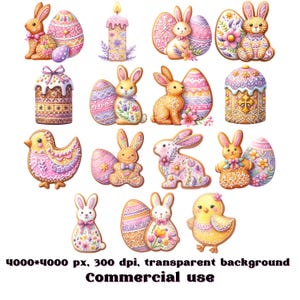 Easter Clipart, Easter Gingerbread Clipart, Easter Sublimation, Easter ...
