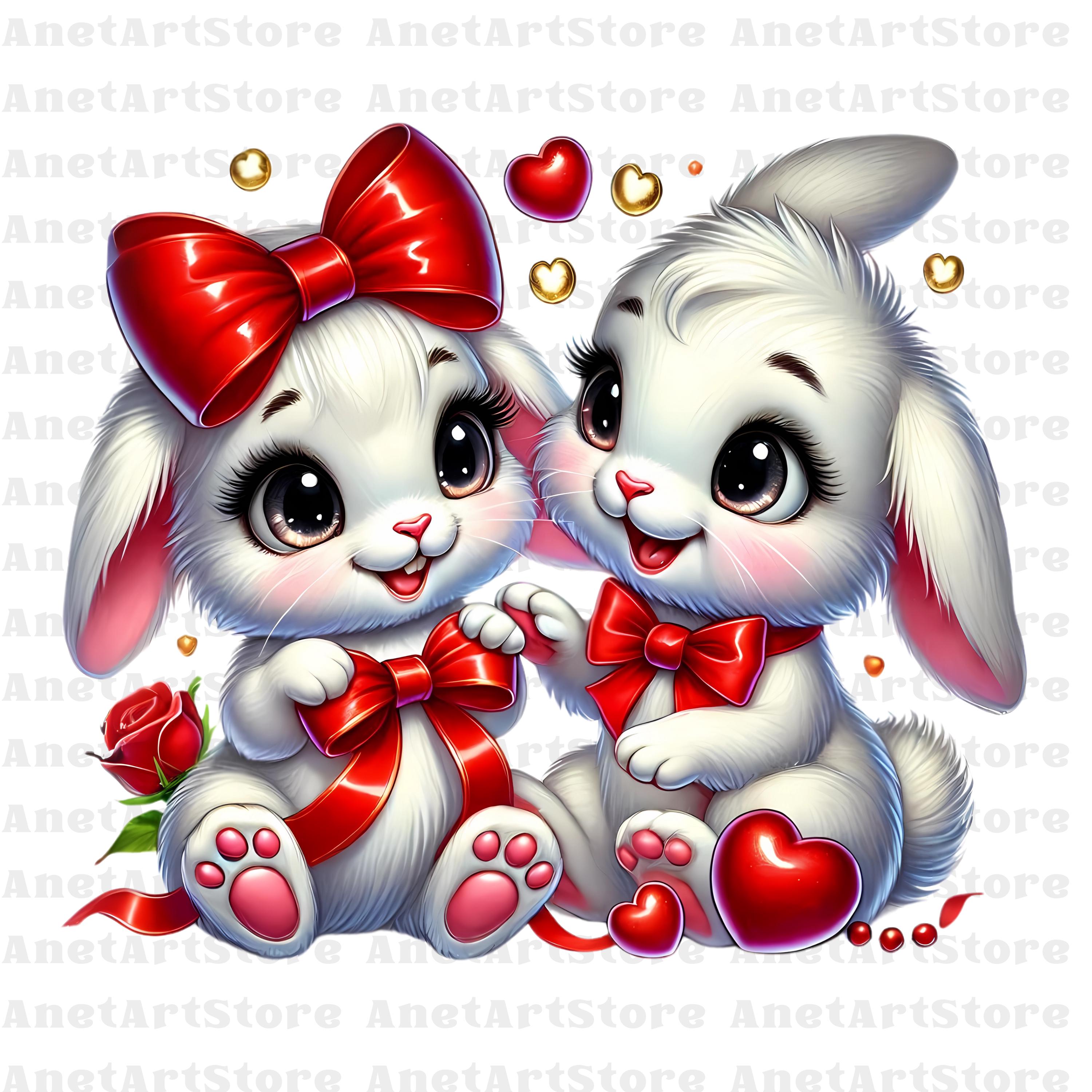 Valentine Bunny Clipart Couple Clipart Valentine Clipart Rabbit Png ...