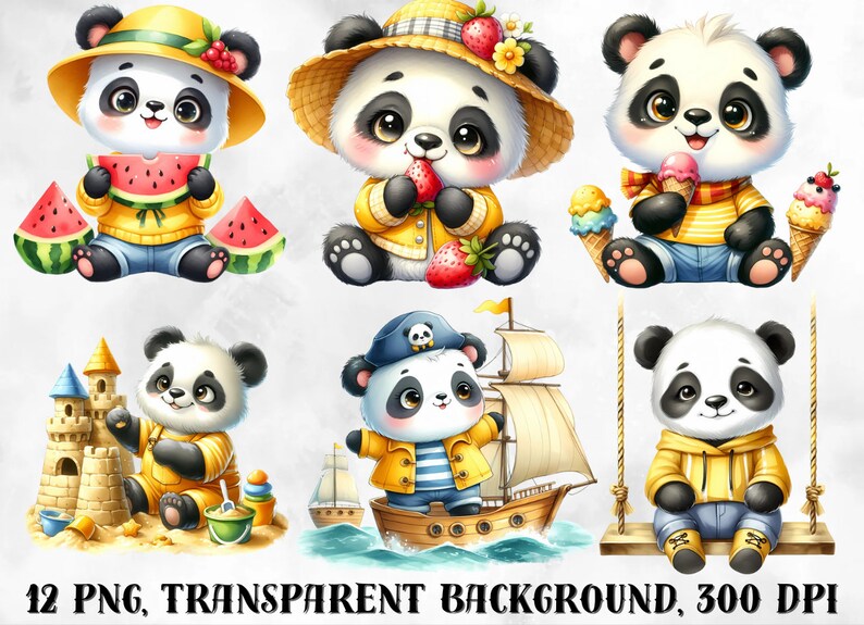 Pandas Clipart, Cute Baby Girl Pandas Png, Little Pandas Clip Art ...