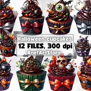 Cupcake Clipart, Halloween Cupcake Png, Spooky Clipart, Bakery Clipart ...