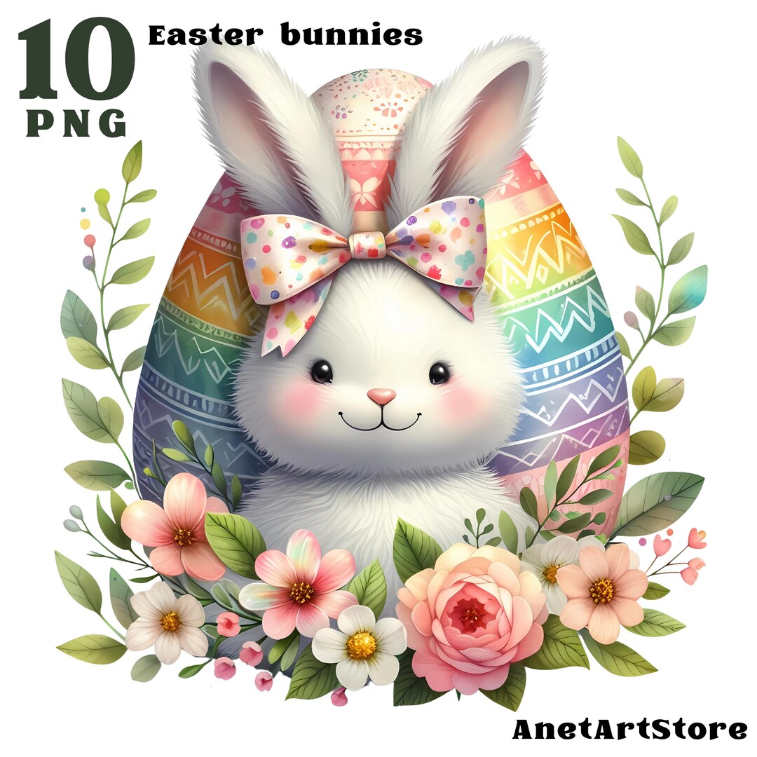 Easter Bunny Clipart, Easter Egg Clipart, Easter Sublimation, Easter ...