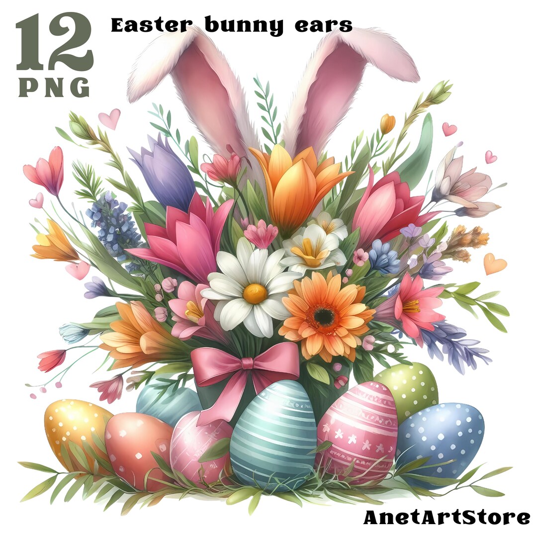 Easter Bunny Clipart, Easter Egg Clip Art, Easter Sublimation, Easter ...