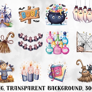 Halloween Clipart, Funny Halloween Png, Spooky Clipart, Cute Halloween ...