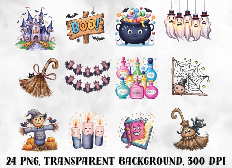 Halloween Clipart, Funny Halloween Png, Spooky Clipart, Cute Halloween ...