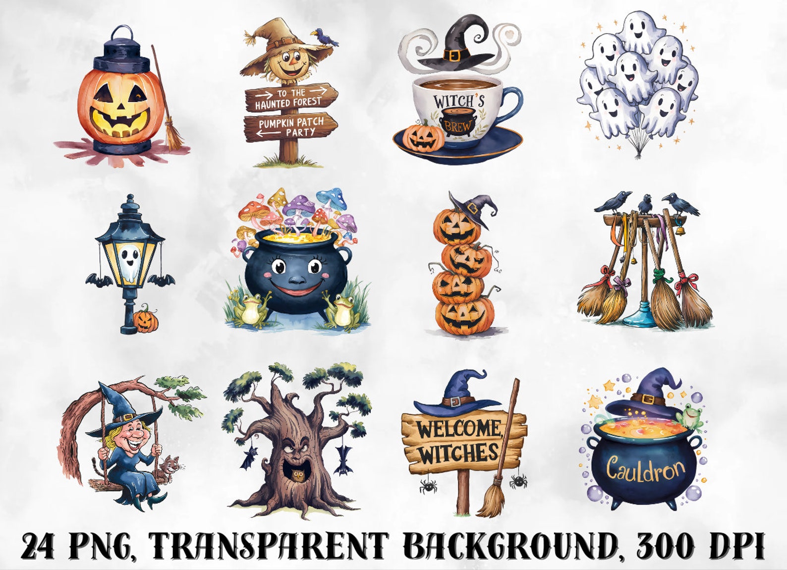 Halloween Clipart, Funny Halloween Png, Spooky Clipart, Cute Halloween ...