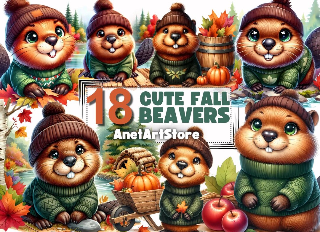 Beaver Clipart, Beavers Clipart, Beaver Png, Autumn Clipart, Fall Clip ...