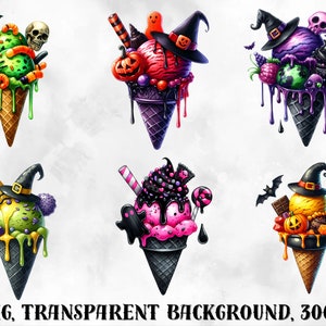 Ice Cream Clipart, Halloween Ice Cream Png, Spooky Clipart, Ice-cream ...