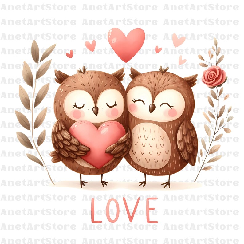 Owl Clipart Cute Owl Png Owl Couple Clipart Love Clipart Valentine ...