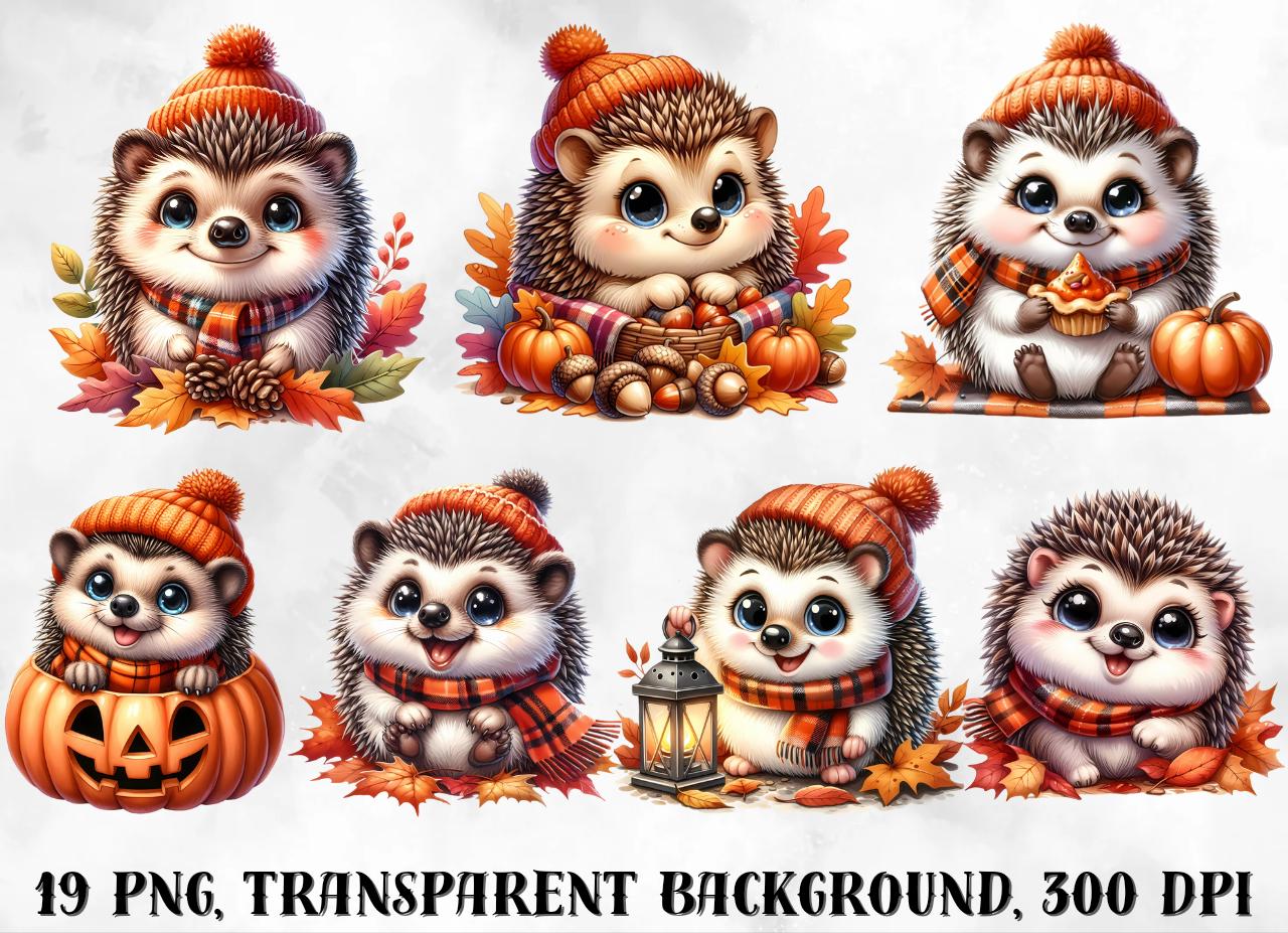 Hedgehog Clipart, Hedgehogs Clipart, Autumn Clipart, Fall Clip Art ...