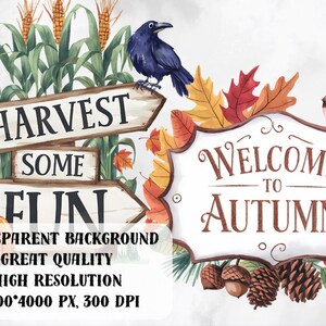 Autumn Clipart, Autumn Sign Png, Autumn Sublimation, Fall Quotes ...