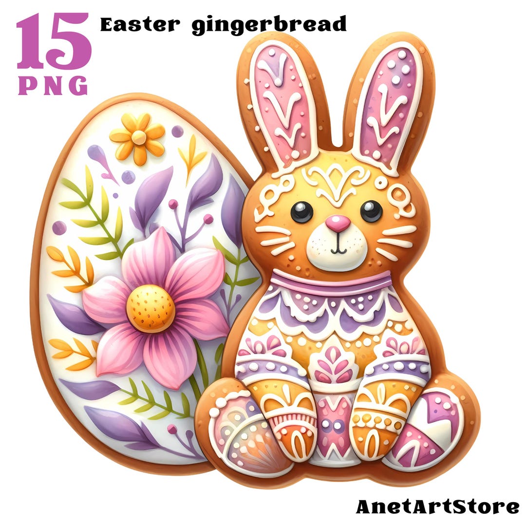 Easter Clipart, Easter Gingerbread Clipart, Easter Sublimation, Easter ...