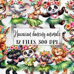 Hawaiian Clipart, Tropical Clipart, Hawaii, Dancing Animals Png ...