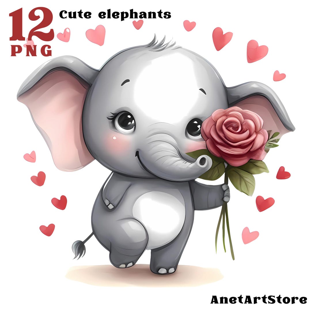 Baby Elephant Clipart Elephant PNG Jungle Animal Clipart Baby Animal ...