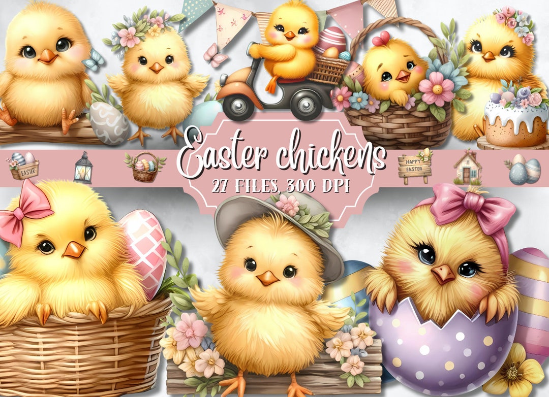 Easter Chickens Png, Easter Chicken Clipart, East Eggs Clip Art, Wall ...