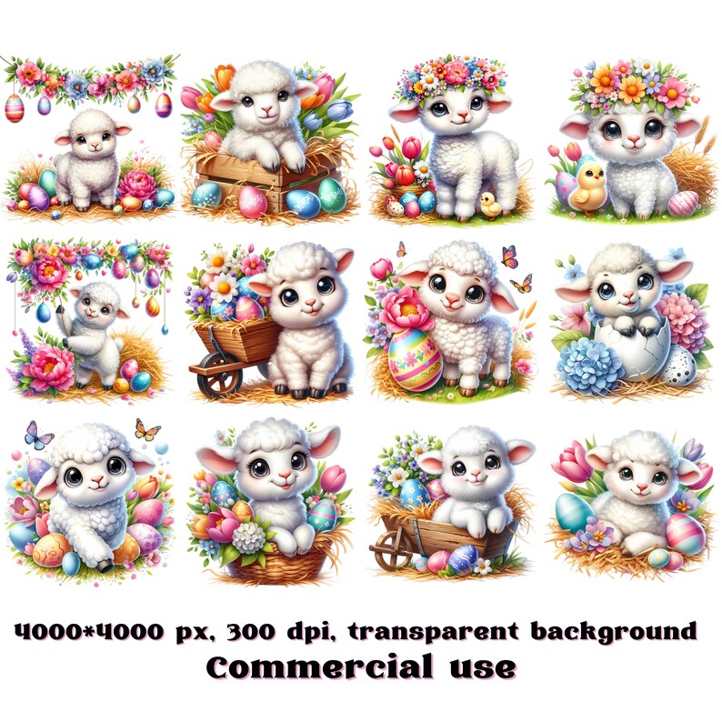 Easter Clipart Png, Easter Sheep Clipart, Easter Sublimation, Easter ...