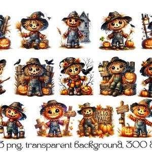 Scarecrow Clipart Fall Scarecrow Png Cute Scarecrow Graphic Autumn ...