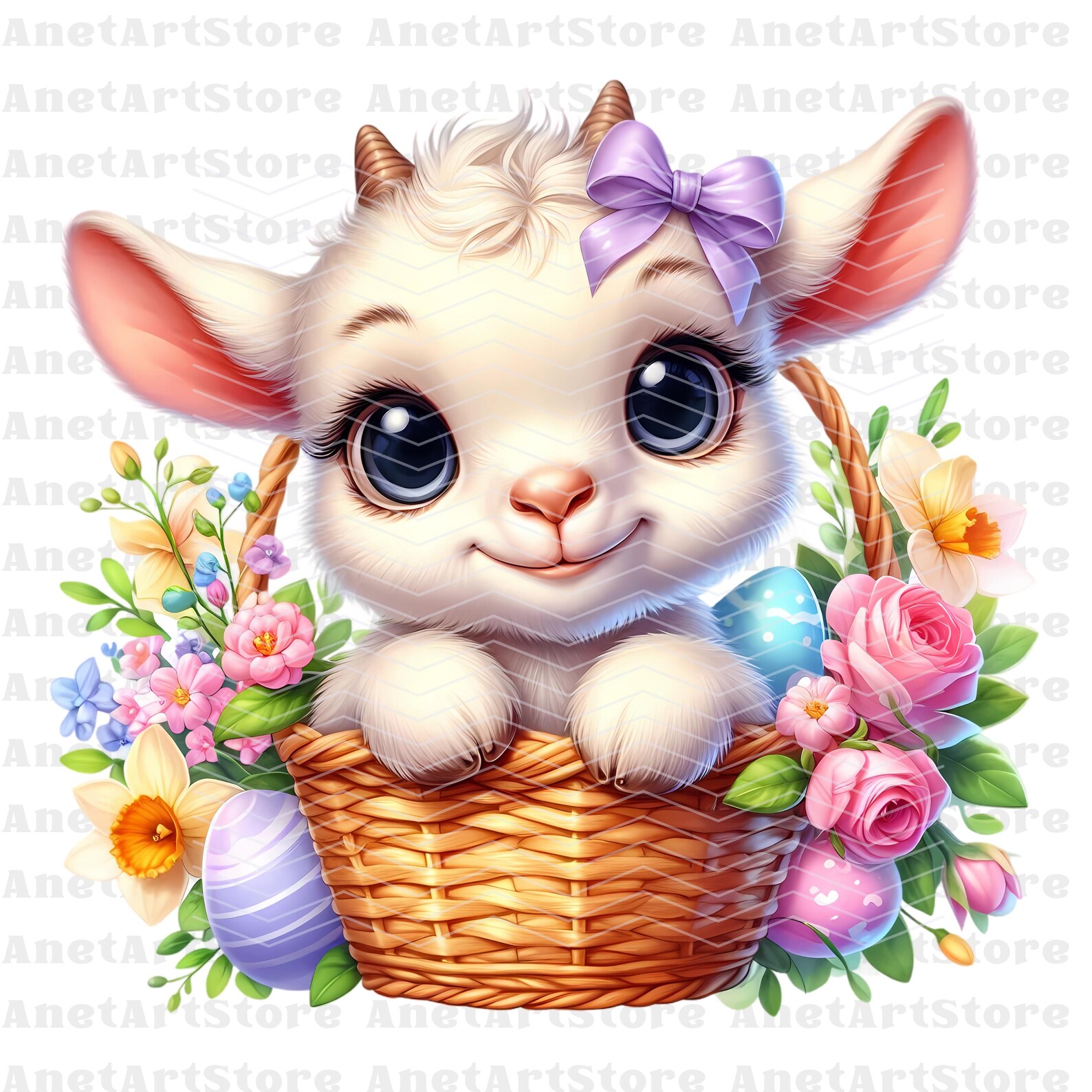 Cute Farm Animals Clipart Easter Clipart Farmhouse Illustration Easter ...