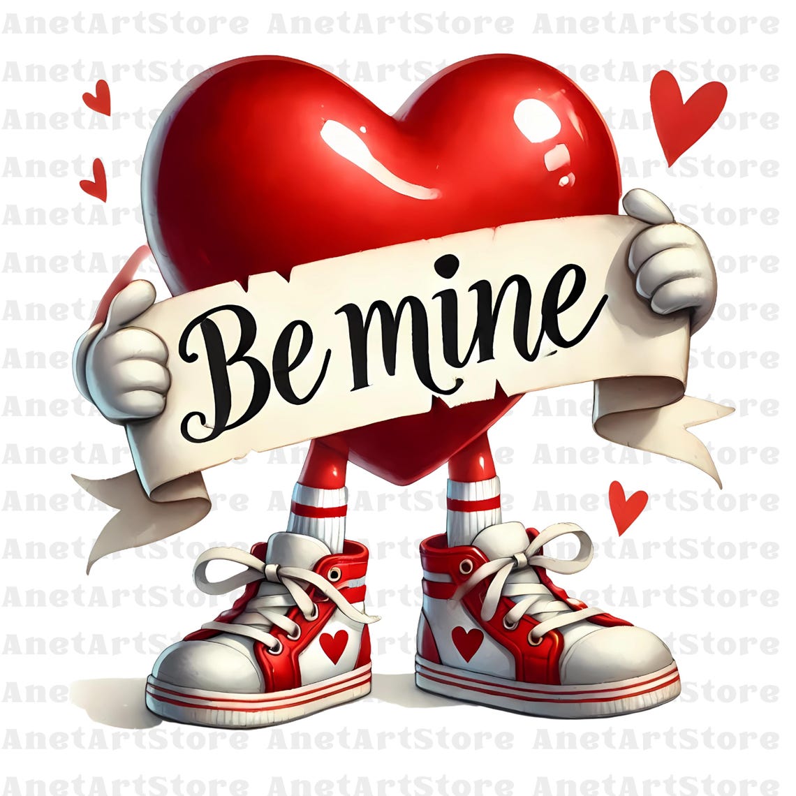 Heart Clipart Funny Valentine Clipart Valentine's Day Illustration ...