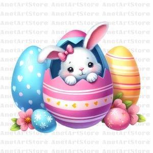 Easter Bunny Clipart, Easter Egg Clipart, Easter Sublimation, Easter ...