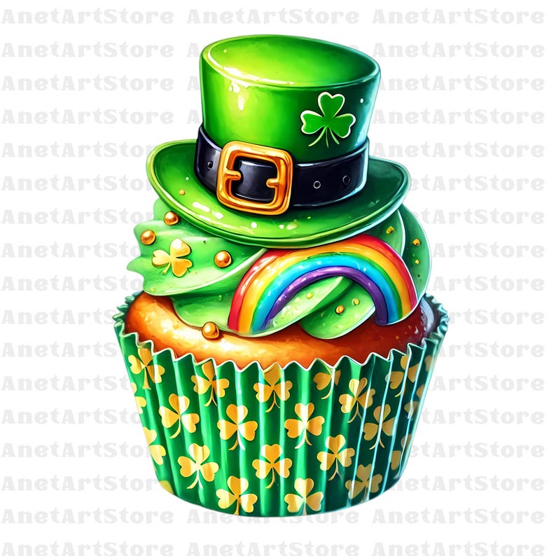 Cupcake Clipart St Patrick's Day Clipart Green Clipart Clover Clipart ...