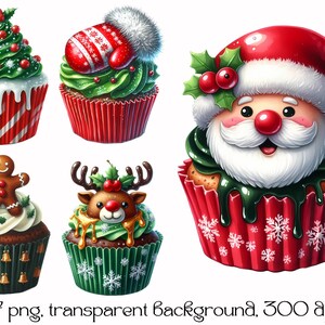 Cupcake Clipart, Christmas Cupcake Png, Winter Clipart, Bakery Clipart ...