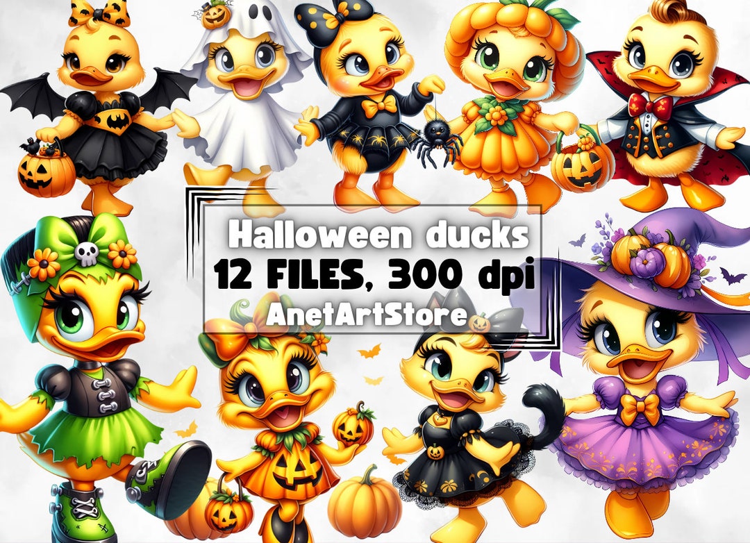 Ducks Clip Art, Cute Ducks Clipart, Halloween Clipart, Halloween ...