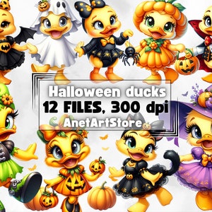 Ducks Clip Art, Cute Ducks Clipart, Halloween Clipart, Halloween ...
