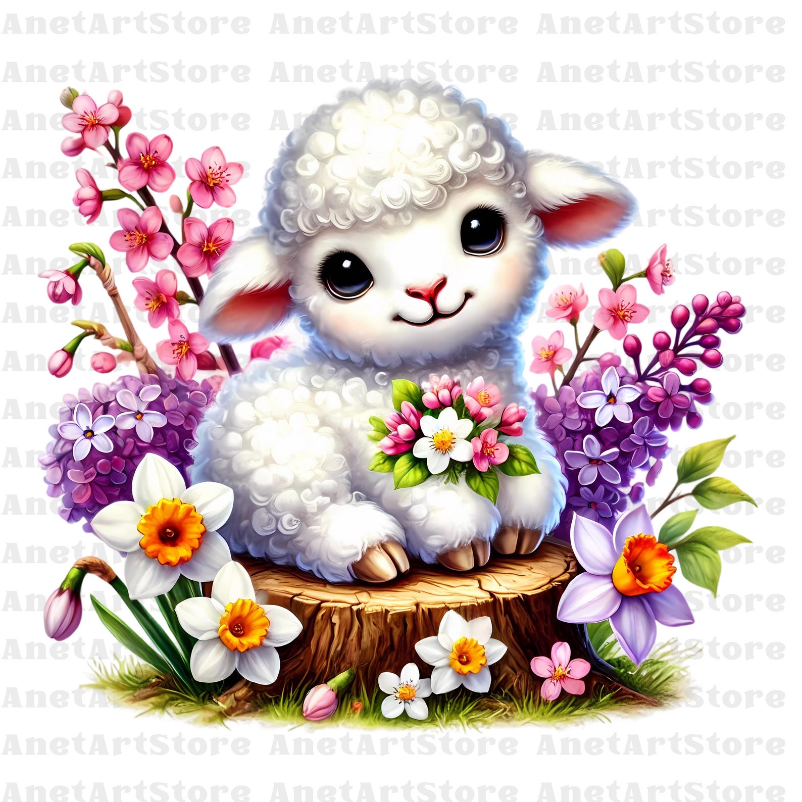Spring Clipart Cute Sheep Clipart Spring Sheep Png Cute Spring Lamb ...