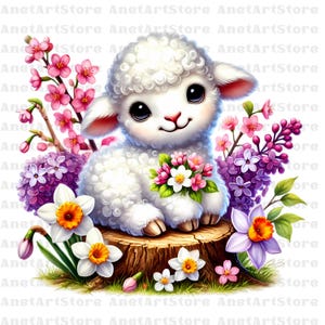 Spring Clipart Cute Sheep Clipart Spring Sheep Png Cute Spring Lamb ...