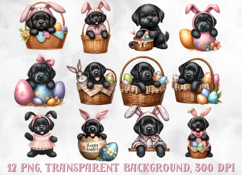 Easter Clipart, Easter Dog Clipart, Easter Labrador Clipart, Wall Art ...