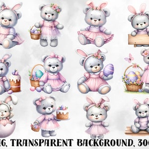 Easter Clipart, Easter Bears Clip Art, Easter Sublimation, Easter ...