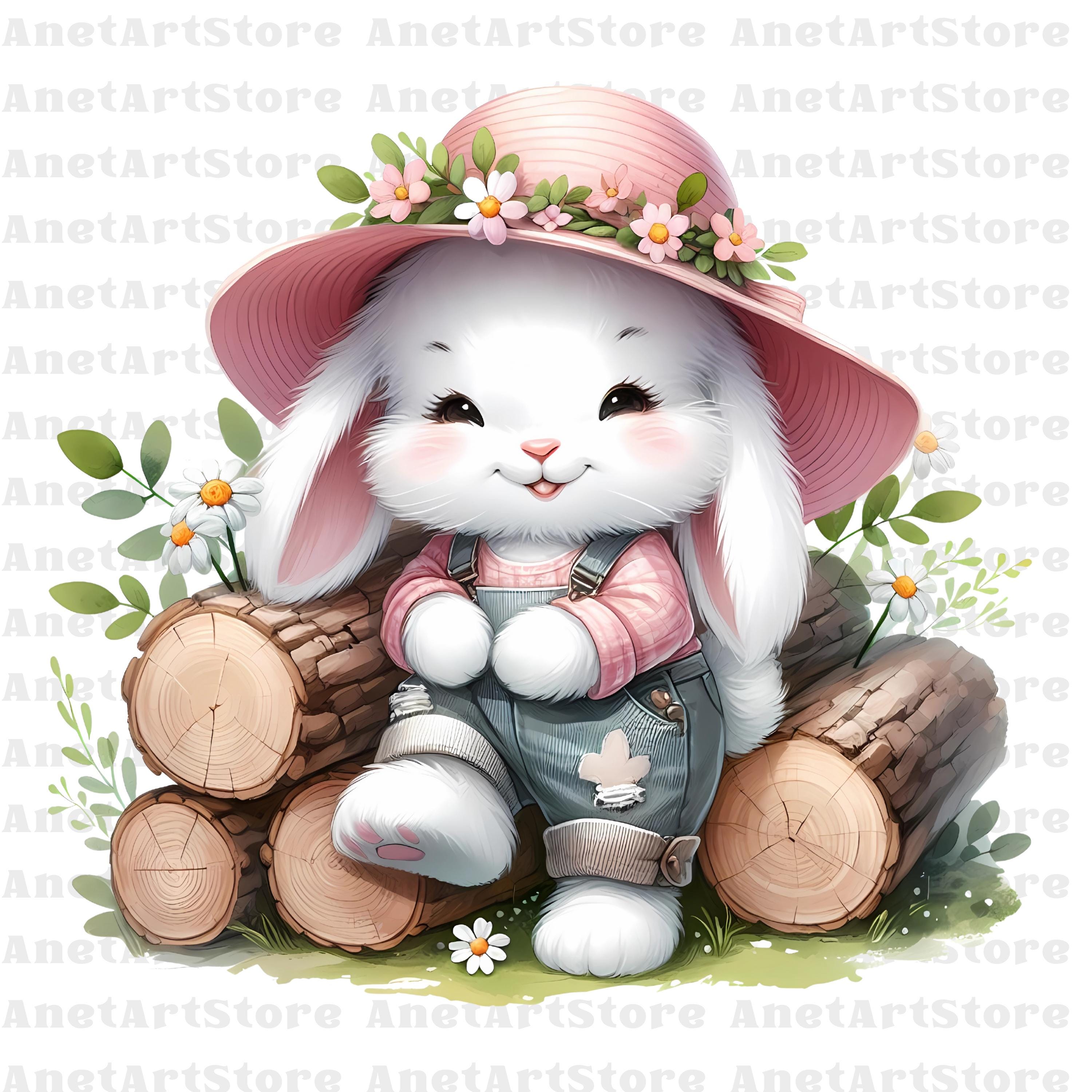 Bunny Clipart Spring Bunny Png Mothers Day Clipart Daisy Bunny Nursery ...