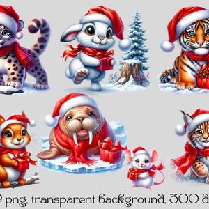 Winter Clipart, Winter Animals Clipart, Christmas Deer Png, Polar Bear ...