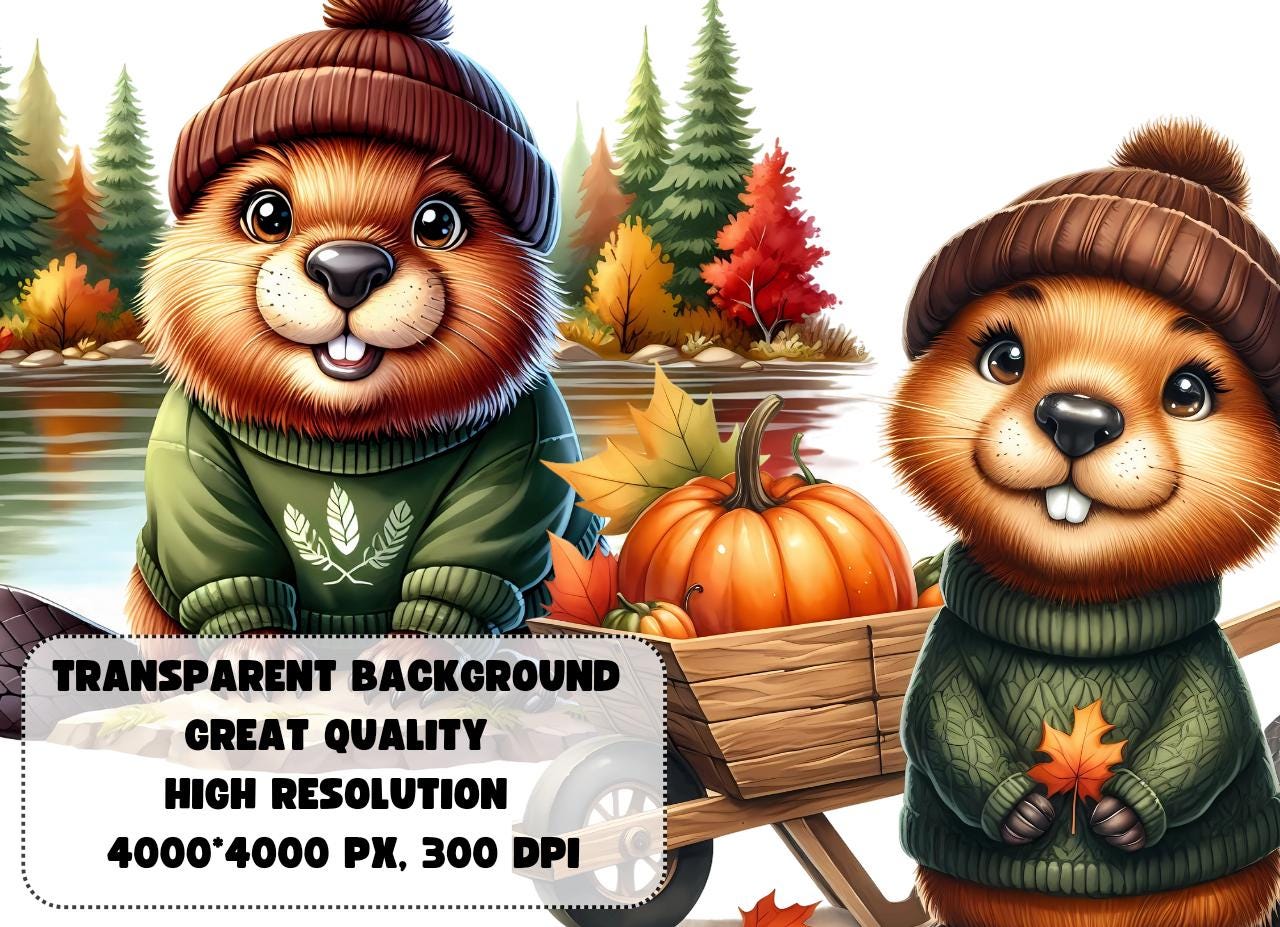 Beaver Clipart, Beavers Clipart, Beaver Png, Autumn Clipart, Fall Clip ...