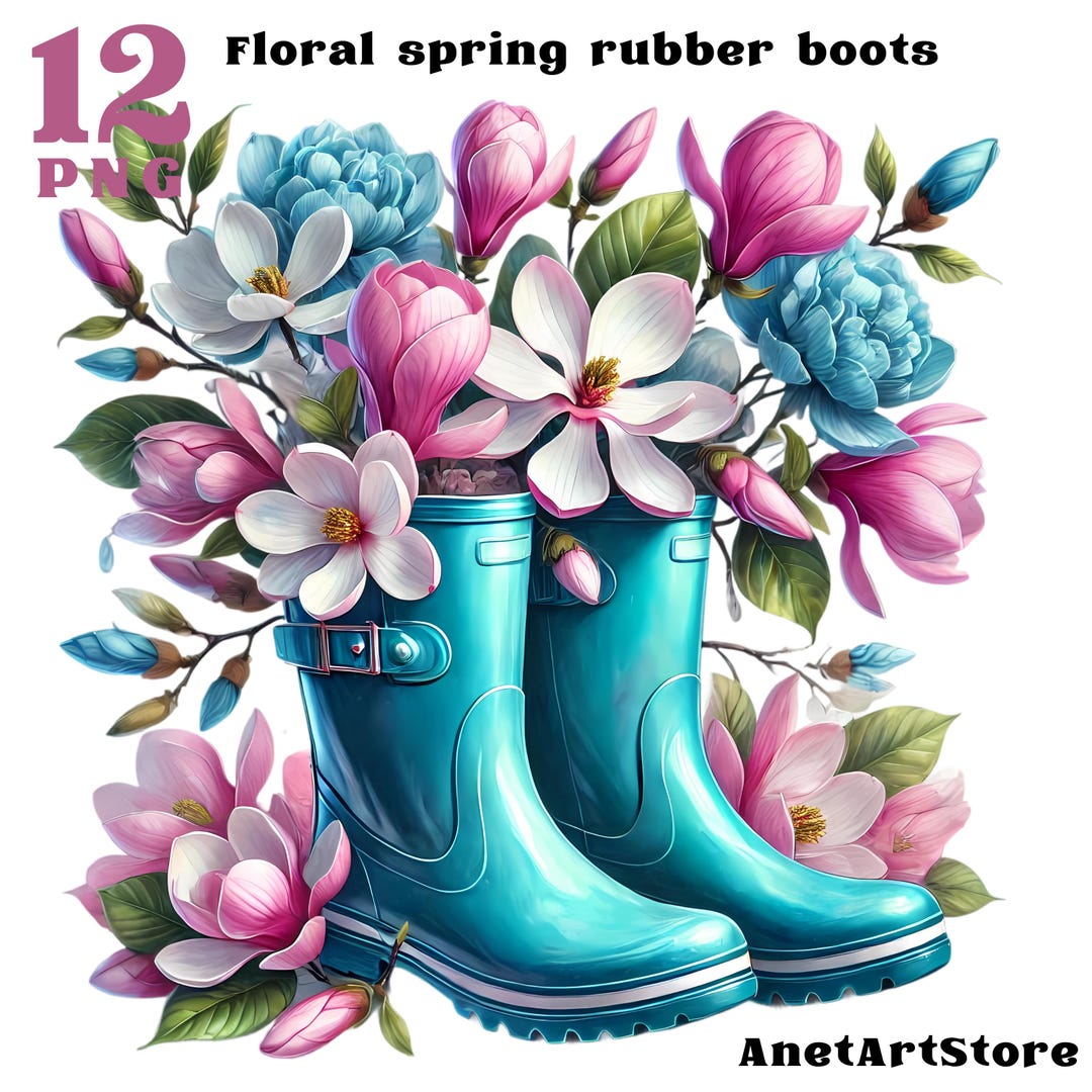 Spring Clipart Spring Floral Clipart Floral Rubber Boots Png Hello ...