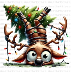 Reindeer Clipart, Christmas Deer Clipart, Winter Clipart Funny ...
