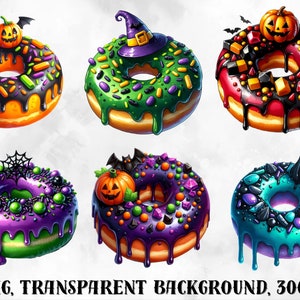 Donut Clipart, Halloween Donut Png, Spooky Clipart, Donuts Clipart ...