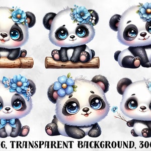 Pandas Clipart, Cute Baby Boy Pandas Png, Little Pandas Clip Art ...