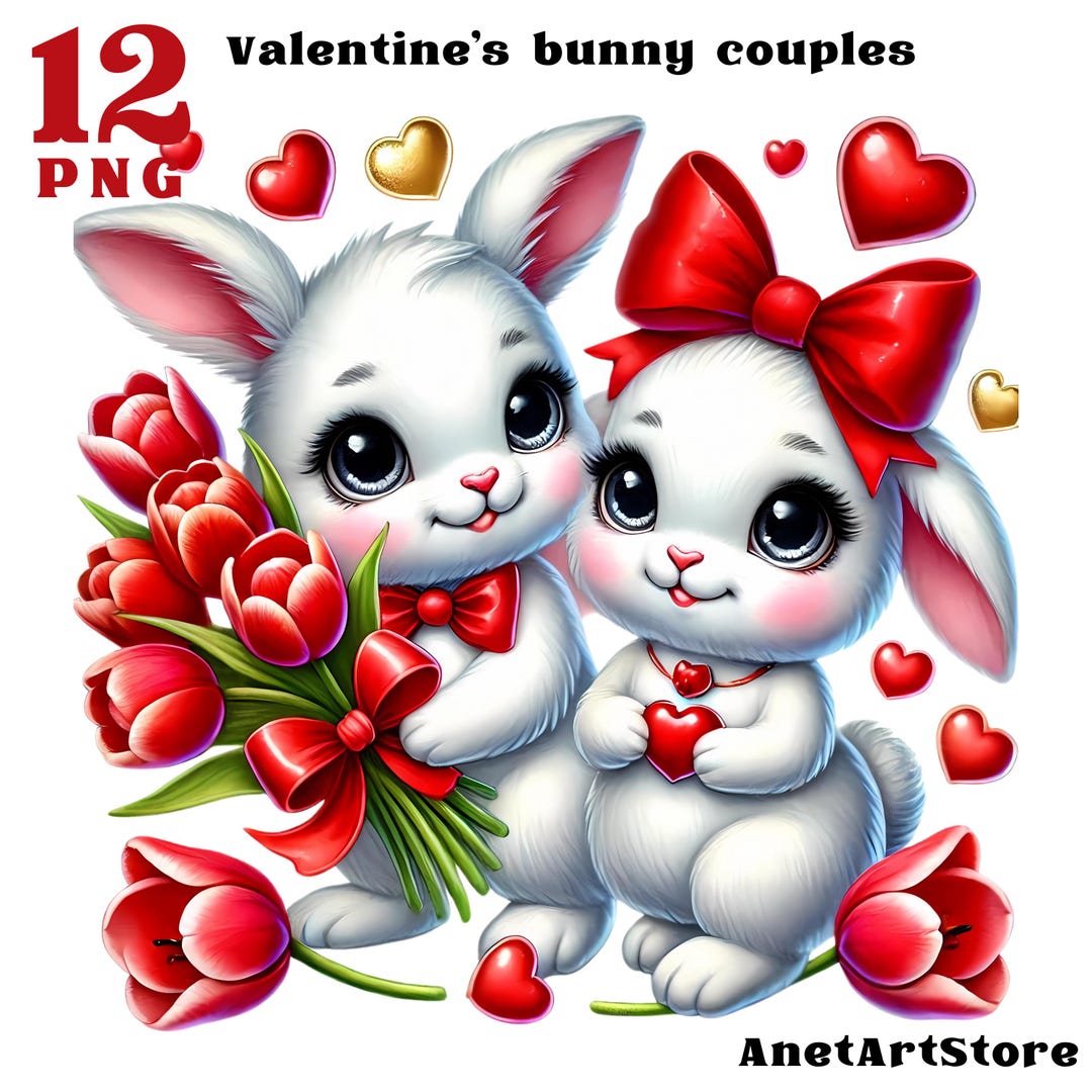 Valentine Bunny Clipart Couple Clipart Valentine Clipart Rabbit Png ...