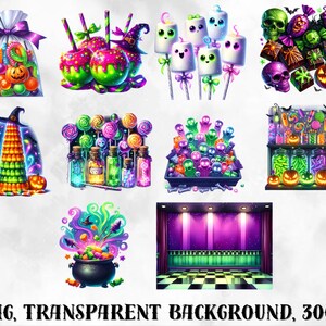 Halloween Candy Shop Clipart, Funny Halloween Png, Spooky Clipart, Cute ...