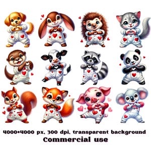 Valentine Clipart Valentine's Day Valentine Animals Love Clipart Bunny ...