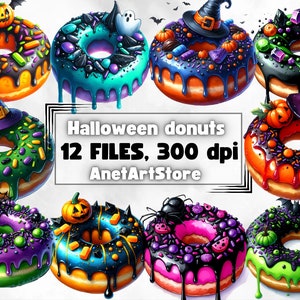 Donut Clipart, Halloween Donut Png, Spooky Clipart, Donuts Clipart ...